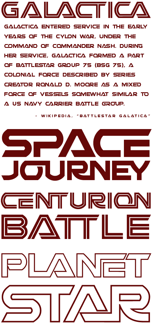 Basestar Font Information and Type Samples