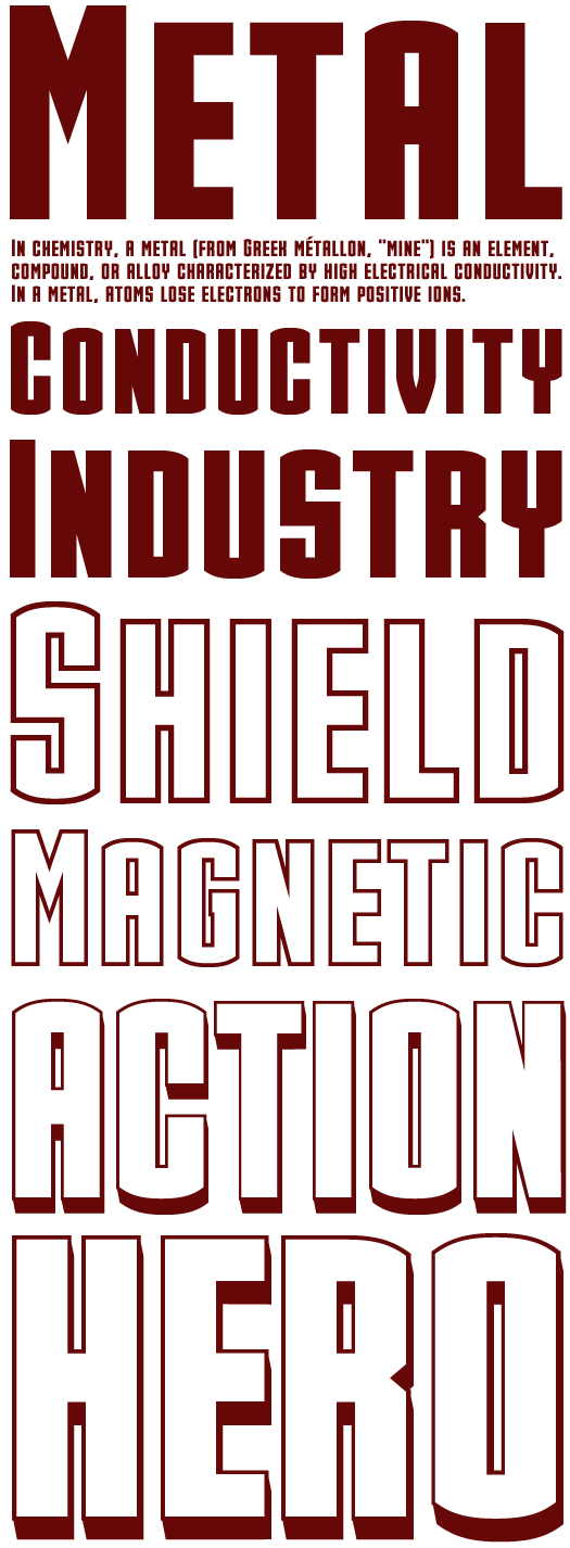 Iron Hero Font Information and Type Samples - Page 1